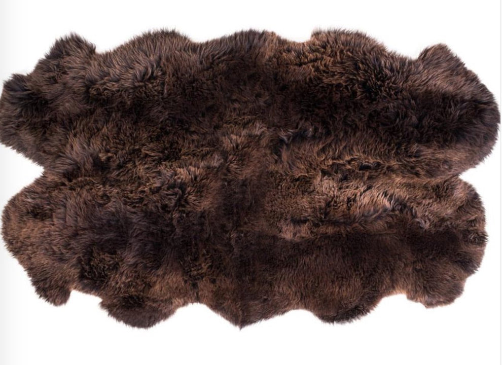Icelandic Sheepskin Long Fur Rug Russet Brown 100% Sheep Skin Throw ALL SIZES | WILDASH LONDON ...