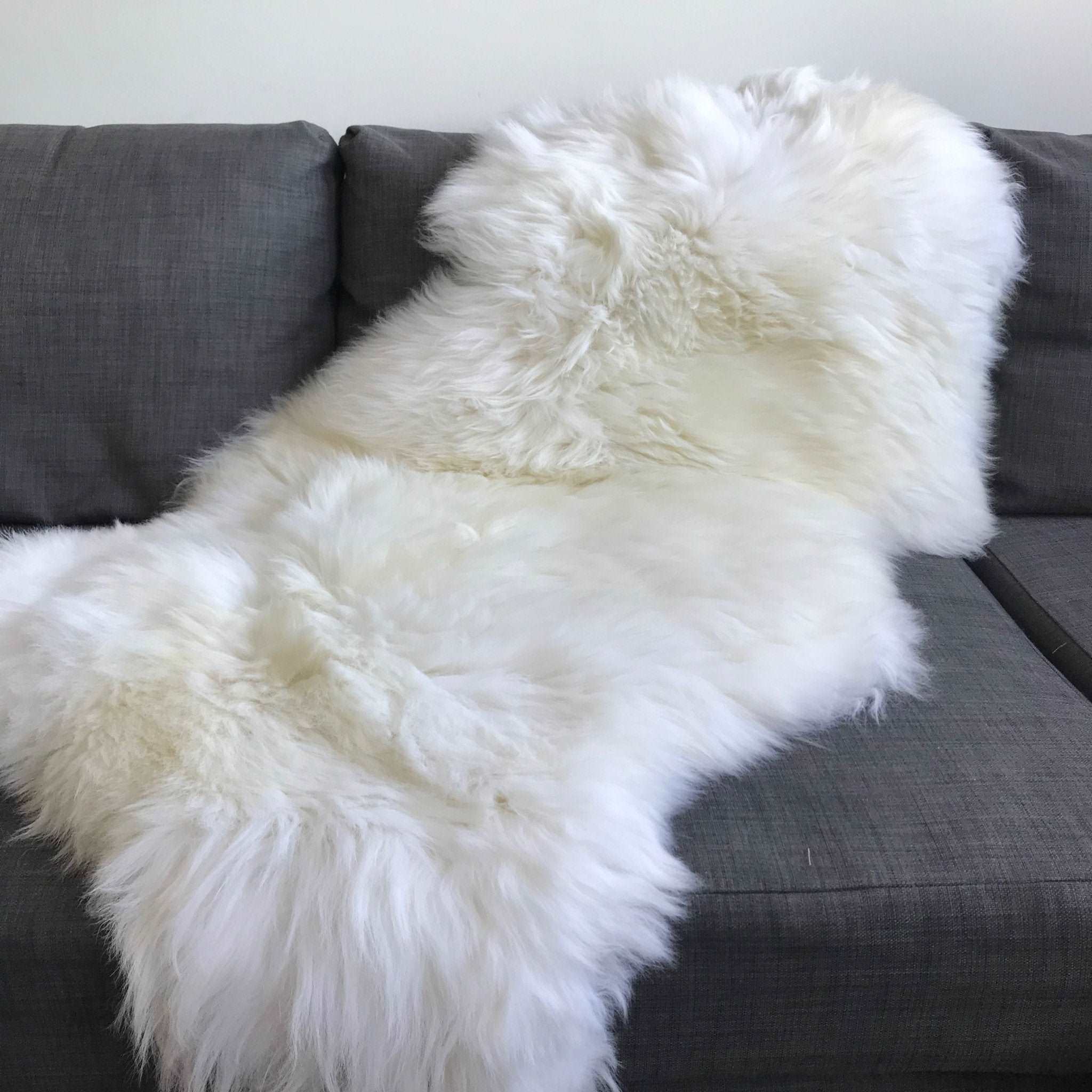 British White Sheepskin Rug 100% Natural Eco-tanned | Extra Large ...