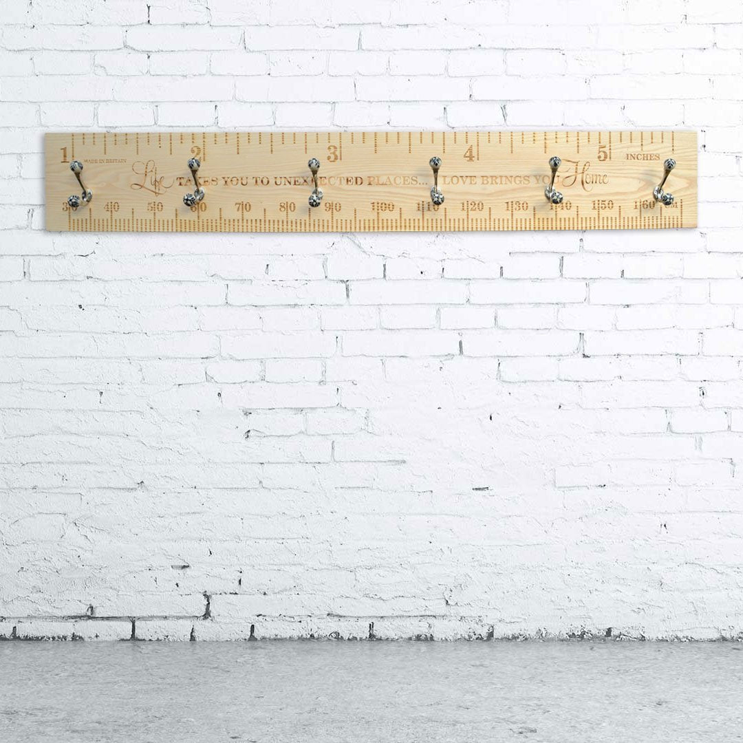 Ruler Coat Rack | Personalised Engraved Coathook | Wildash London