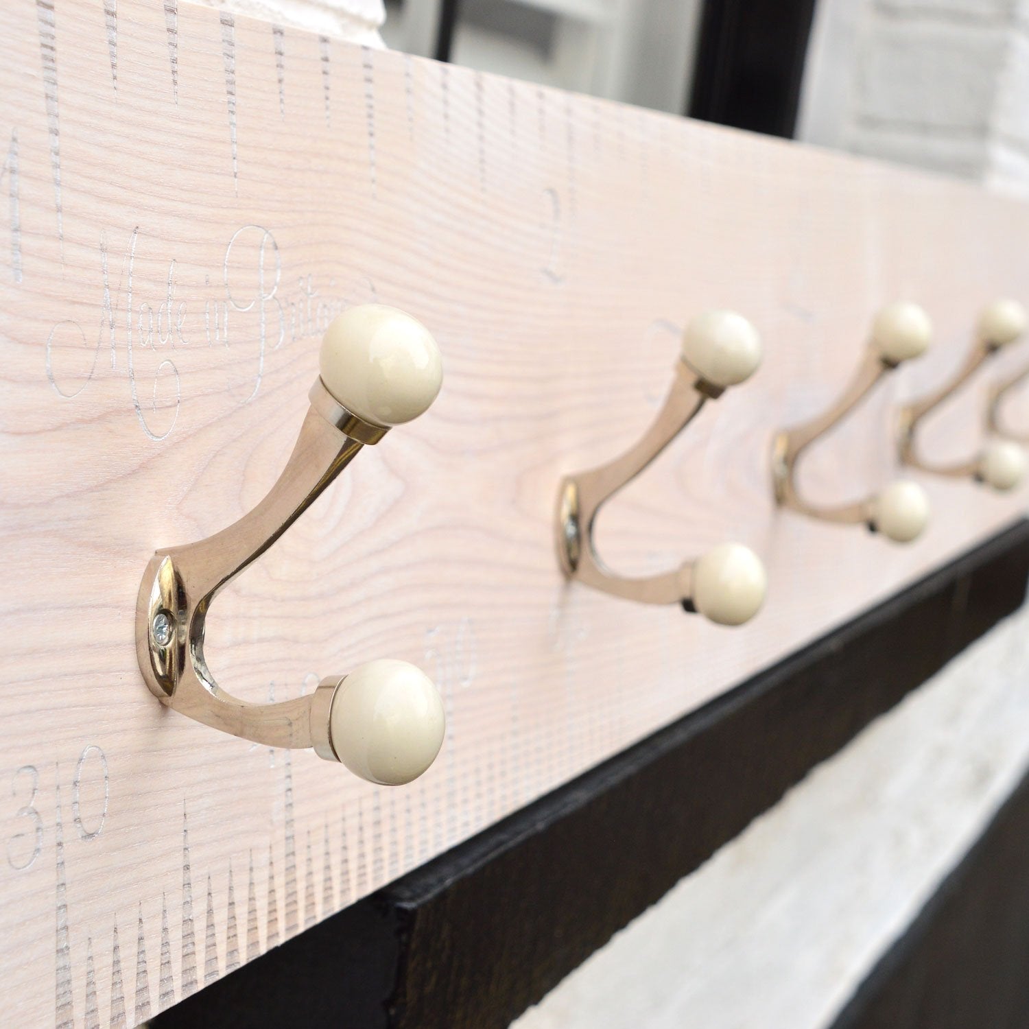 Ruler Coat Rack | Personalised Engraved Coathook | Wildash London